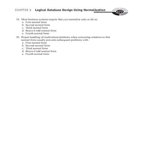 Logical Database Design Using Normalization