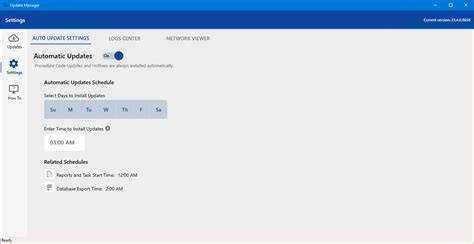 Editing Automatic Update And Scheduling Settings