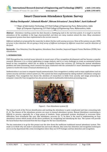 Implementation Of Automated Attendance System Using Deep Learning Ppt