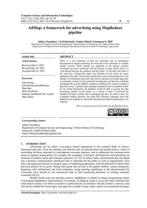 Admap A Framework For Advertising Using Mapreduce Pipeline Pdf