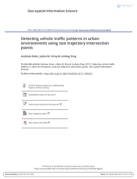 pdf detecting vehicle traffic patterns in urban environments using