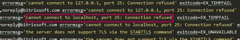 Cannot Connect To Localhost Port 25 Connection Refused
