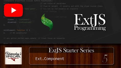 Extjs Starter Series Component Youtube