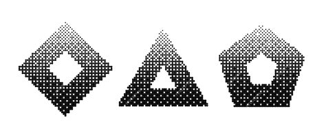 Premium Vector Geometric Frames Bitmap Set Dither Gradient Shapes