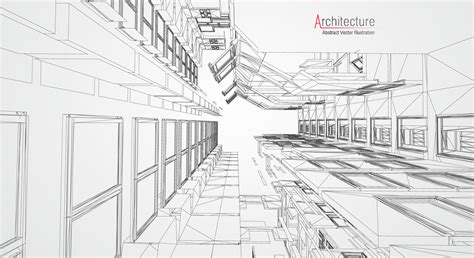 Architecture Line Background Building Construction Sketch Vector