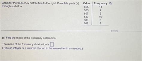 Solved Consider The Frequency Distribution To The Right Chegg