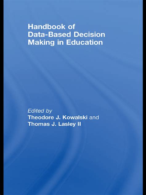 Handbook Of Data Based Decision Making In Education Pdf Decision Making Adequate Yearly
