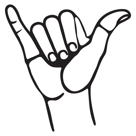 Hang Loose Hand Gesture Design Silhouette Illustration 55398416 Vector