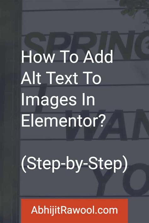 How To Add Alt Text To Images In Elementor Step By Step Text Ads Text Set