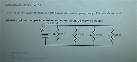 Solved Current Dividers Q3 Section 5 6 Using The Current