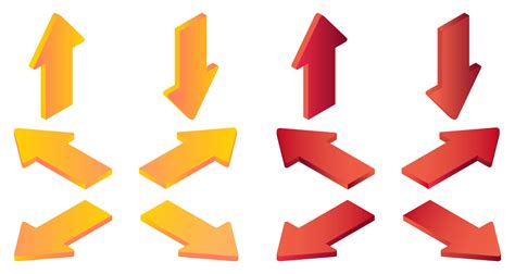 A Set Of Isometric Color Arrows In Different Anglesa Set Of Three
