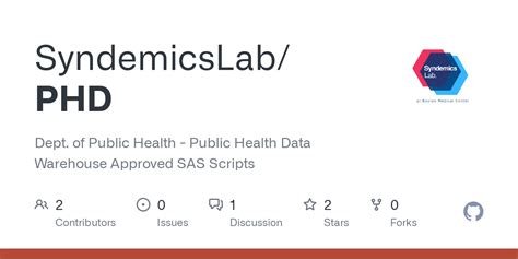 GitHub SyndemicsLab PHD Dept Of Public Health Public Health Data Warehouse Approved SAS