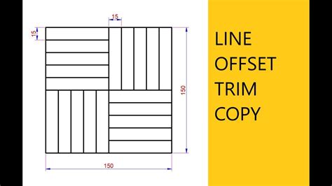 Autocad Offset Trim Copy çalışması Youtube