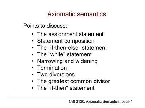 PPT Axiomatic Semantics For Program Verification PowerPoint Presentation ID