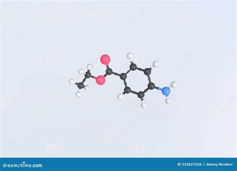 Ethyl 4 Aminobenzoate Molecule Isolated Molecular Model 3d Rendering Stock Illustration