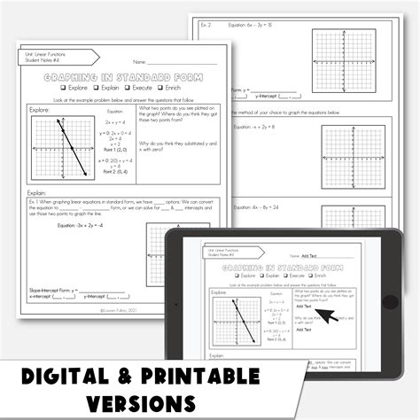 Graphing Linear Equations In Standard Form Notes Lauren Fulton Math