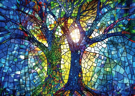 Stained Glass Tree Puzzles For Adults 1000 Pieces