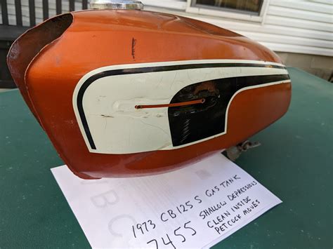 Sold Ebay Honda Cb125s 1973 Candy Topaz Orange Gas Tank Sku 7455