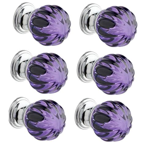 Lilac Glass Pumpkin Cabinet Knob Pack Of 6