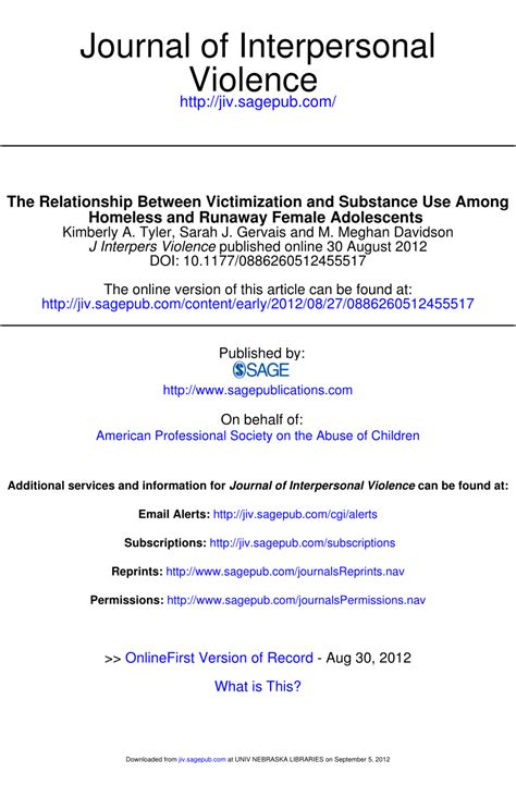 Pdf The Relationship Between Victimization And Substance Use Among