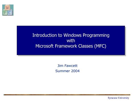 Introduction To Windows Programming With Microsoft Framework Classes