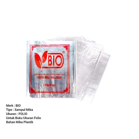 Jual V2 Bio Sampul Buku Plastik Mika Uk Folio Isi 12 Lembar