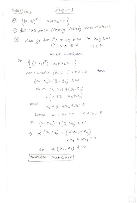 Solved Determine Whether The Following Sets Form Subspaces Of R A Course Hero