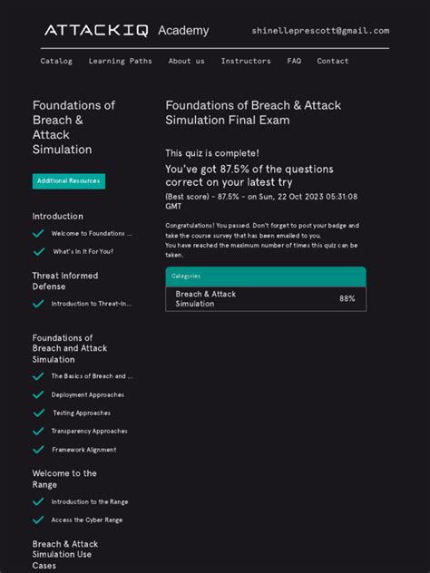Quizzes Foundations Of Breach Attack Simulation Final Exam Pdf