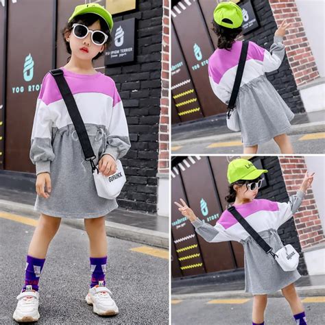 Новые весенние хлопковые платья с длинными рукавами для девочек Одежда для девочек детское