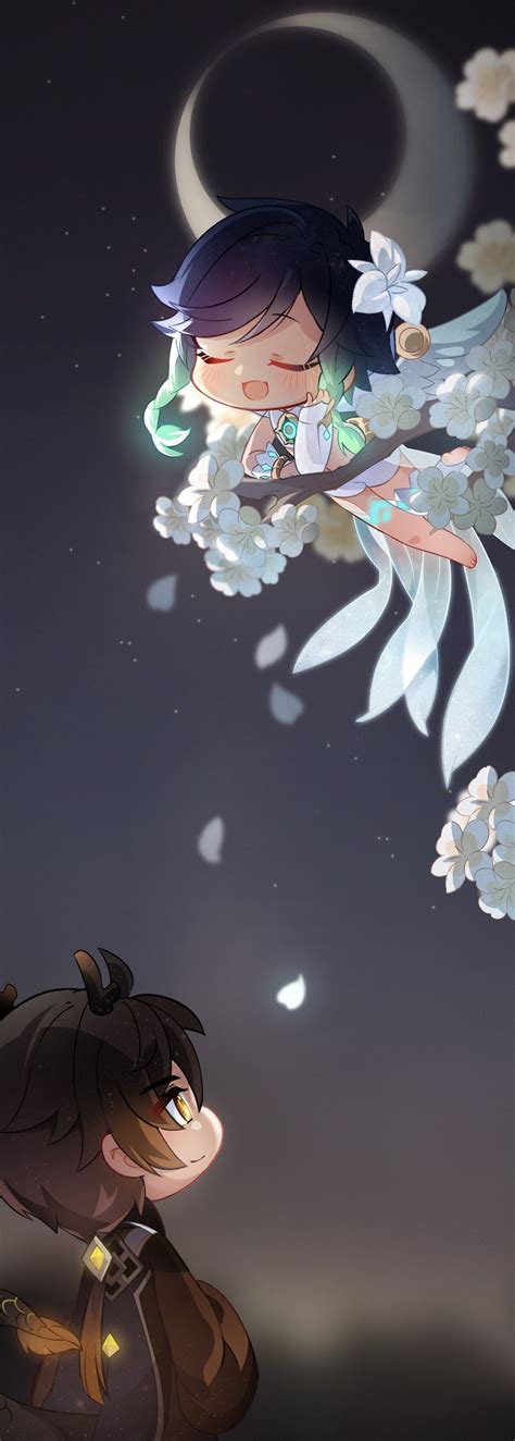 Zhongli And Venti Genshin Impact Drawn By Kokyuu Youxiangzhou Danbooru