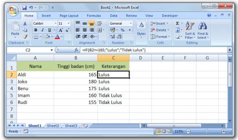 TUTORIAL MENGGUNAKAN FUNGSI LOGIKA DALAM MICROSOFT EXCEL
