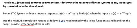 Solved Problem Points Continuous Time System Chegg