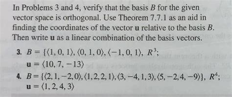 Solved In Problems And Verify That The Basis B For The Chegg
