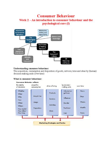 Consumer Behaviour Lecture Notes Consumer Behaviour Week 2 An Introduction To Consumer