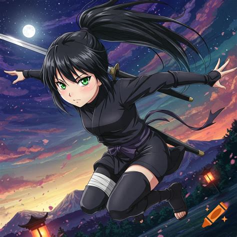 Anime Girl Ninja With Black Hair