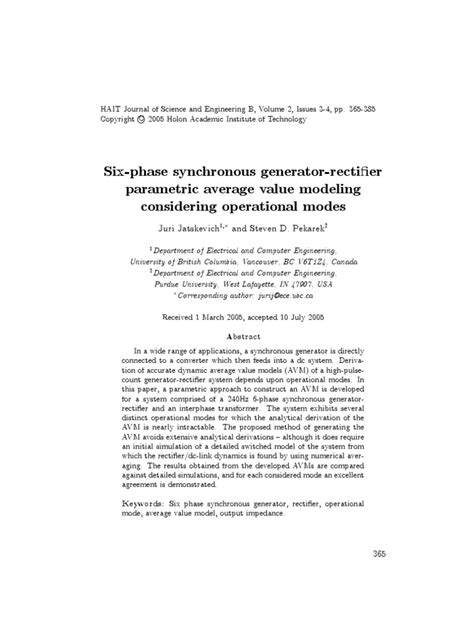 Pdf Six Phase Synchronous Generator Rectifier Dokumentips