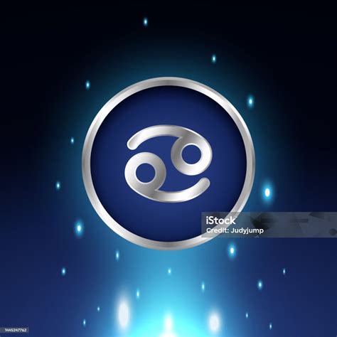 점성술 조디악 주위에 밝은 은색의 암 기호 점성술 조디악 표지판의 빛나는 컬렉션 빛나는 밝은 조명 별 빛나는 빛나는 금속 조디악