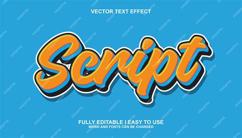 Premium Vector 3d Editable Script Text Effect Scipt Style Texxt Effect Template