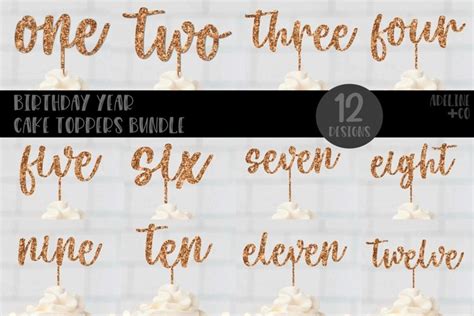 Birthday Year Cake Topper Bundle Cake Toppers