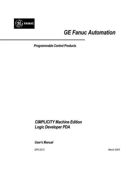 Pdf Ge Fanuc Automation Logic Control Machine · Ge Fanuc