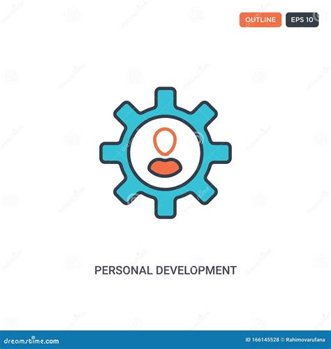 2 Color Personal Development Concept Line Vector Icon Isolated Two Colored Personal Development