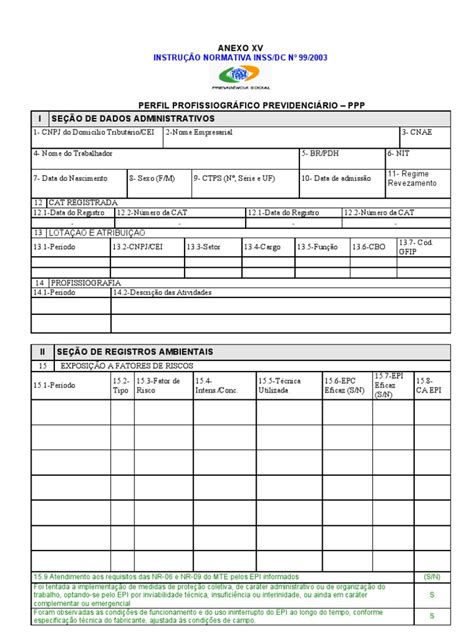 Preenchimento Do Perfil Profissiográfico Pdf Aposentadoria Virtude