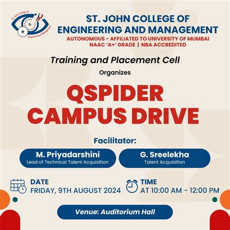 Tpo Sjcem On Linkedin Sjcem Qspiders Internshipwithincubation