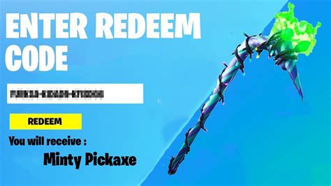 How To Get Minty Pickaxe Redeem Code For FREE In Fortnite YouTube