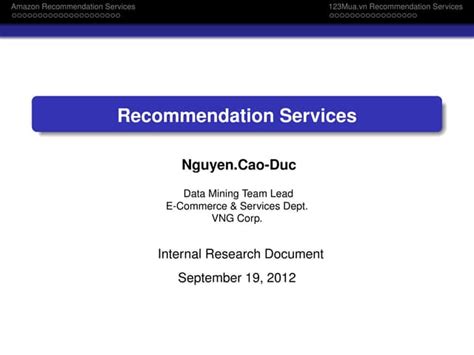 Recommendation Systems Applying Amazons Collaborative Filtering Methods To E Commerce Pdf