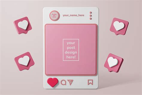 3d Creative Editable Mockup Of Social Media Frame Post Interface Template 39380378 Psd