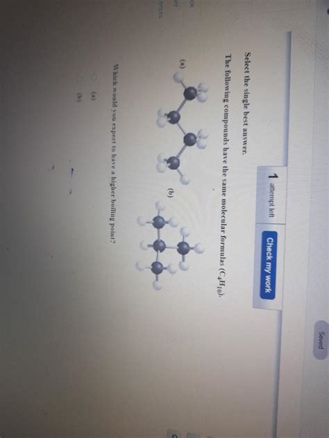 Solved Saved 1 attempt left Check my work Select the single | Chegg.com