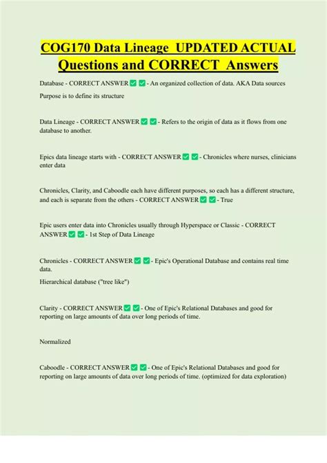 Cog170 Data Lineage Updated Actual Questions And Correct Answers