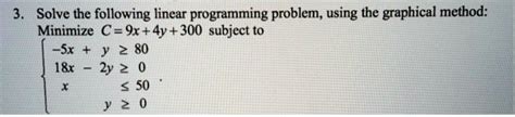 Solved 3 Solve The Following Linear Programming Problem Using The