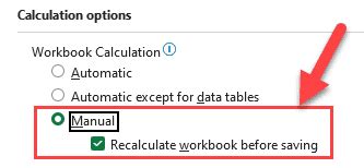 Calculation Modes In Excel Manual Partial And Automatic